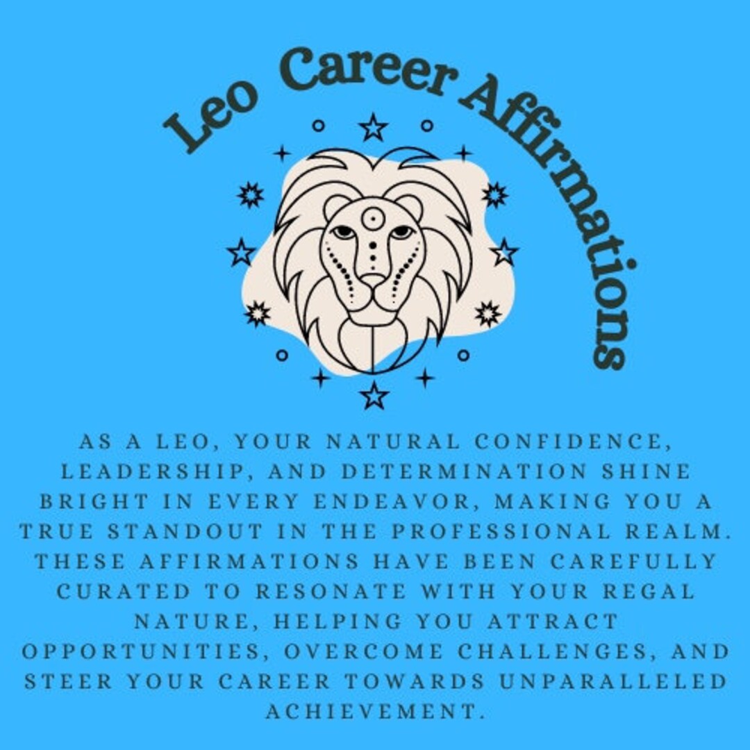 Leo Career Affirmations INSTANT DOWNLOAD 50 Empowering Career Affirmations for Leo - Etsy