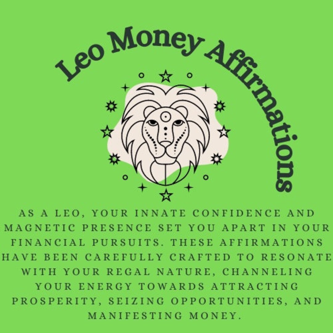 Leo Money Affirmations INSTANT DOWNLOAD 50 Dynamic Money - Etsy