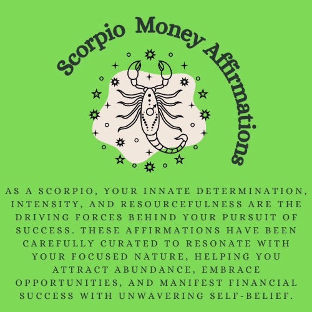 Scorpio Money Affirmations *INSTANT DOWNLOAD* - 50 Empowering Money ...