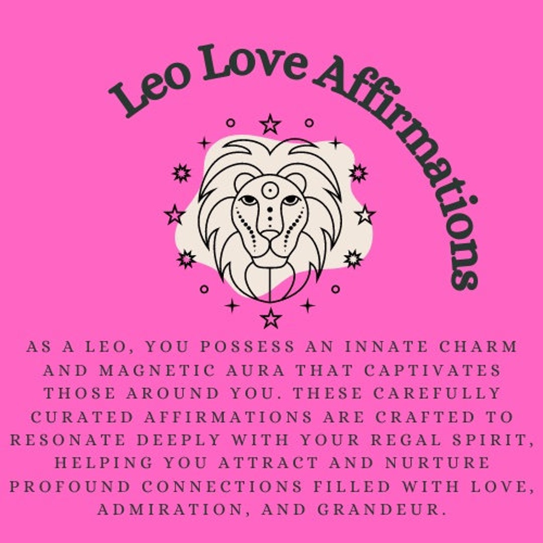 Leo Love Affirmations INSTANT DOWNLOAD 50 Empowering Affirmations for ...