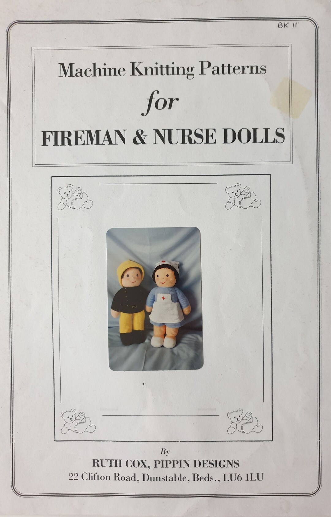 Machine Knitting Patterns for Fireman & Nurse Dolls - Ruth Cox, Pippin ...