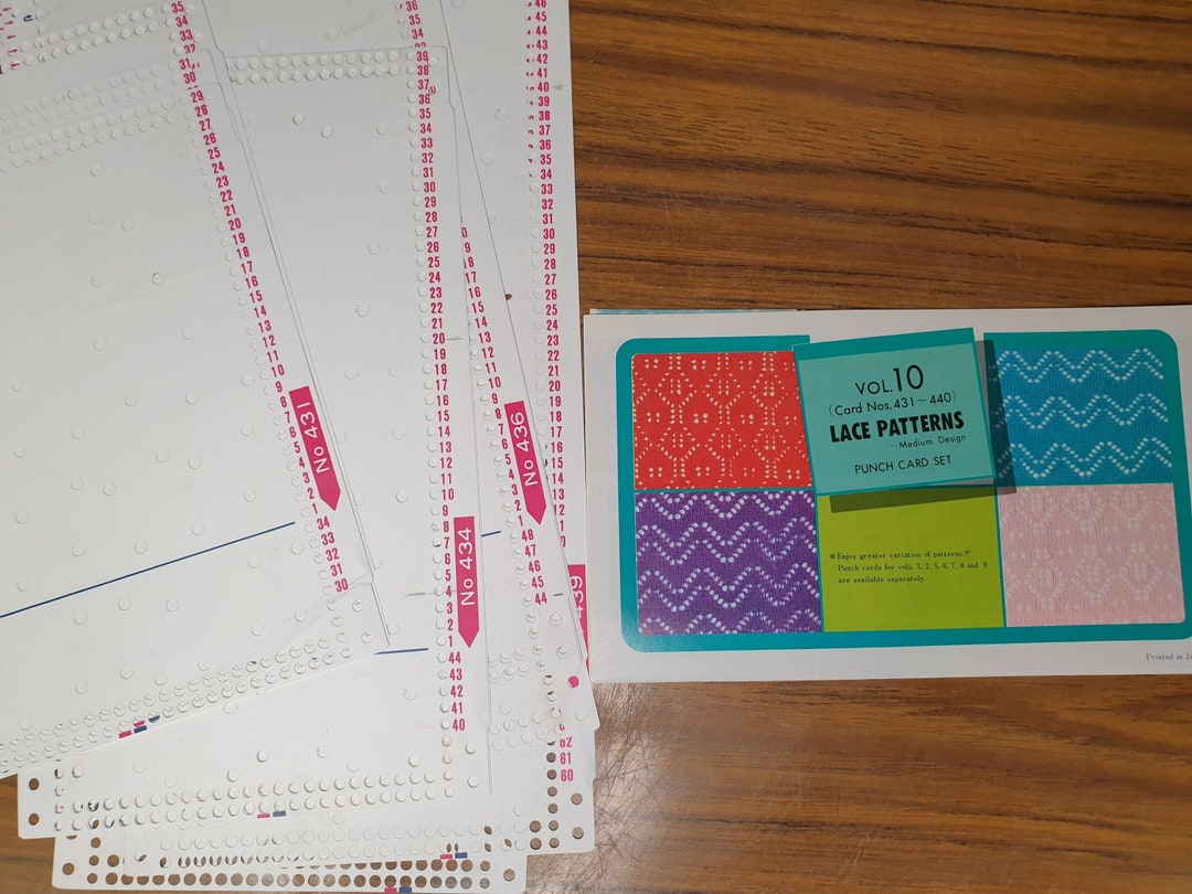 Knitting Machine Punch Cards Brother ONLY 24 Stitch Machines 10 Cards ...