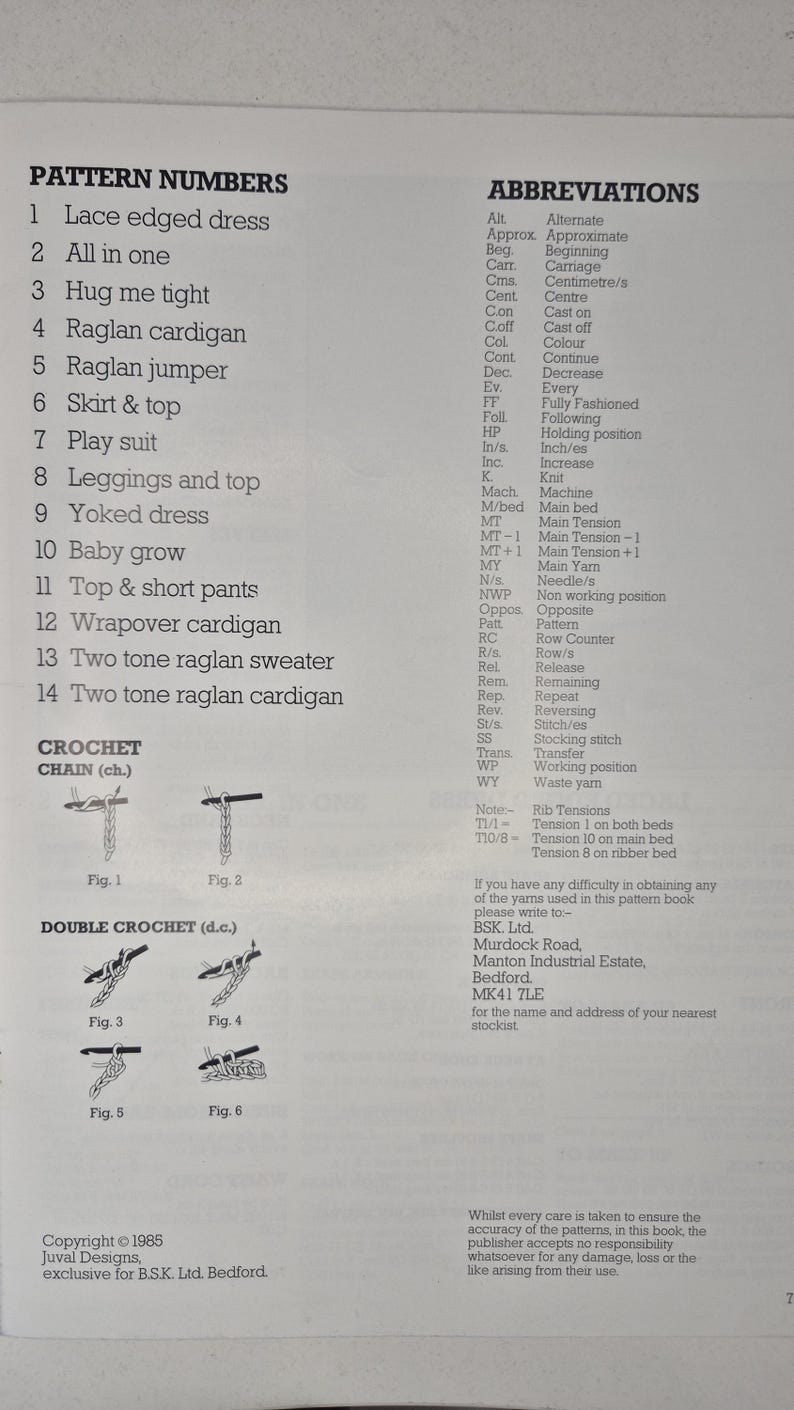 Baby Knits - BSK - Knitting Machine Pattern Book - PDF Download - Etsy