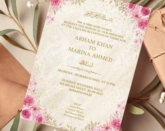 Walima Invitation | Muslim Wedding Invitation | Valima Invitation ...