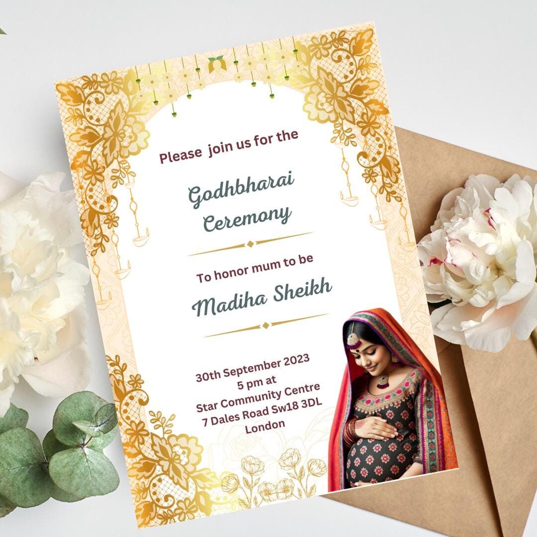 Indian Digital Invite, Seemantham, Godh Bharai Asian Baby Shower ...