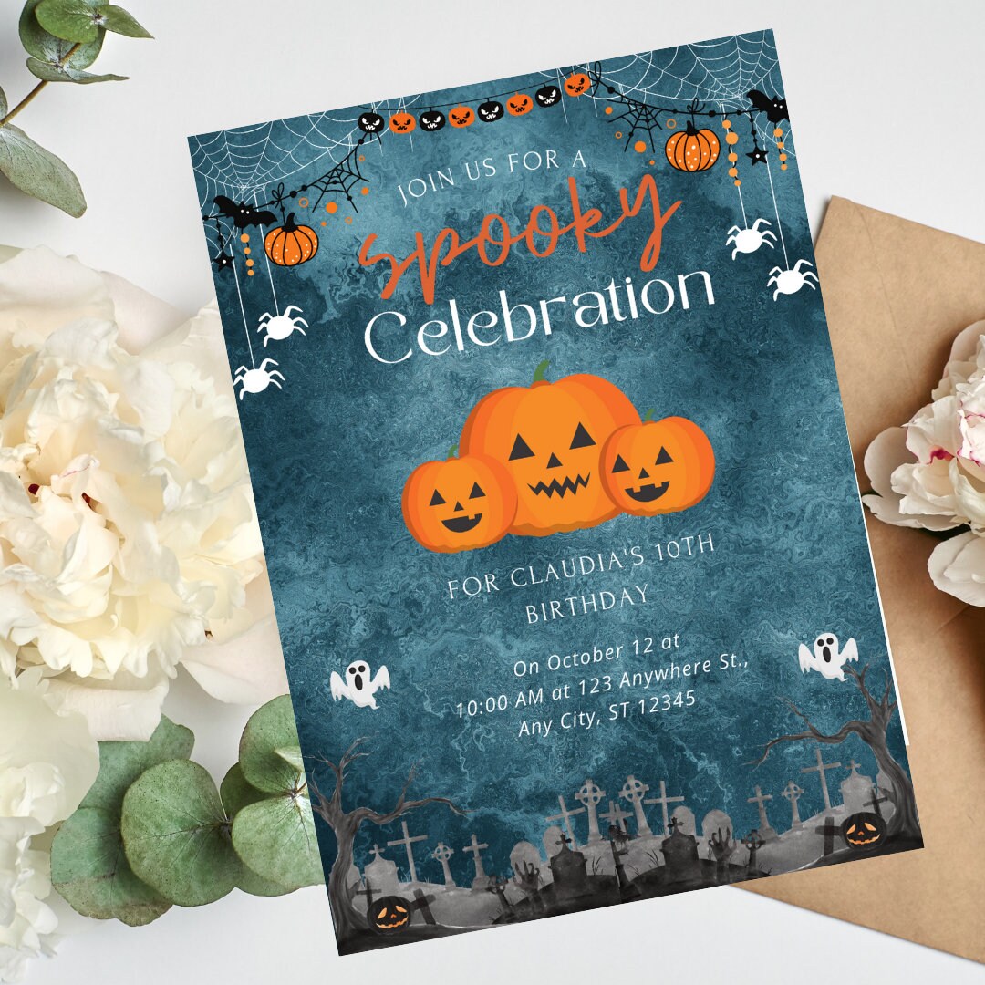 Editable Halloween Invitation Halloween Party Invitation - Etsy