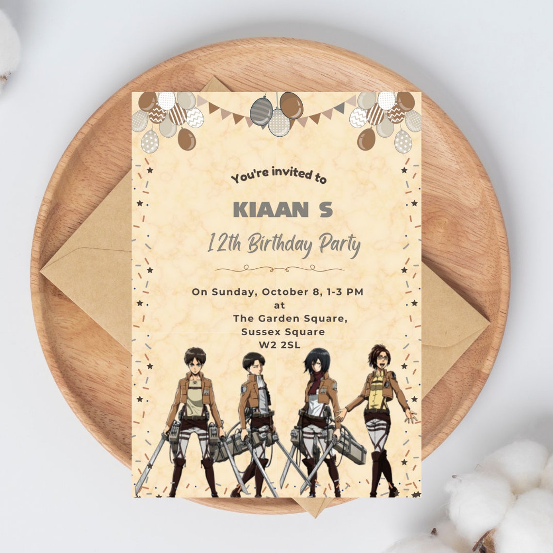 Editable Manga Anime Birthday Invitation | Printable Anime Birthday ...