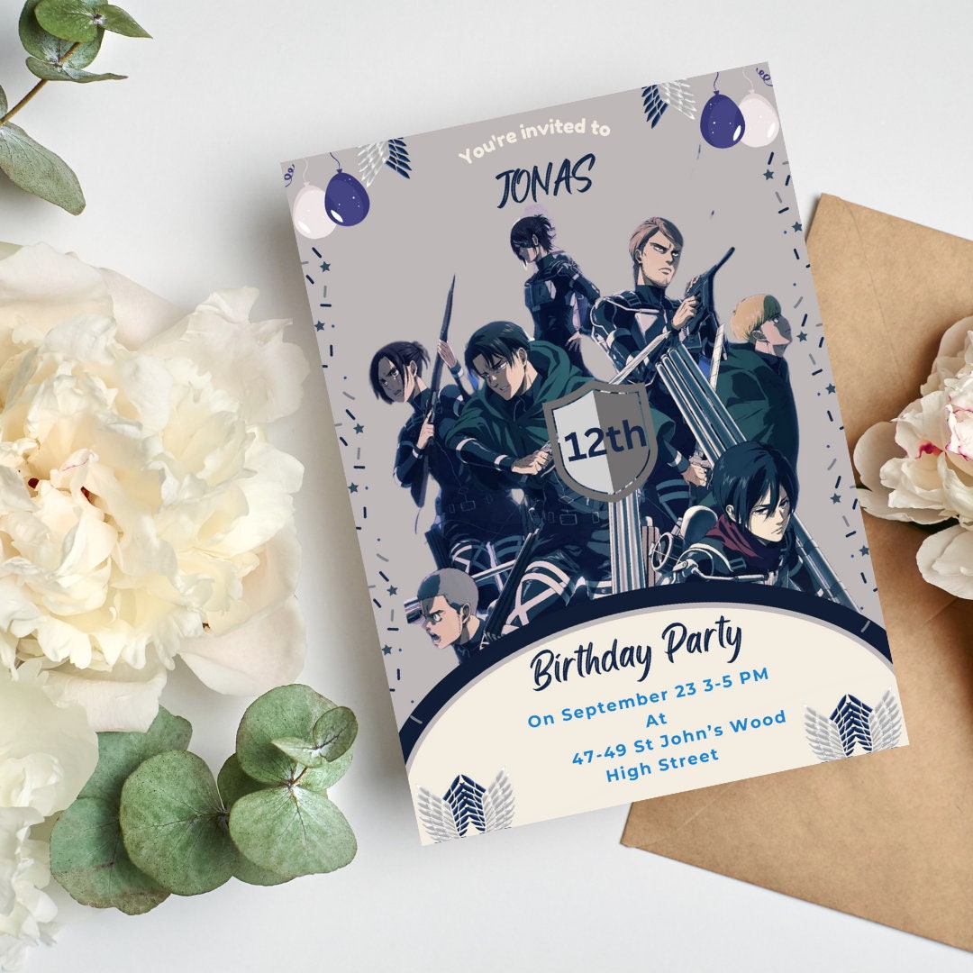 Editable Manga Anime Birthday Bundle Printable Anime Invitation party ...