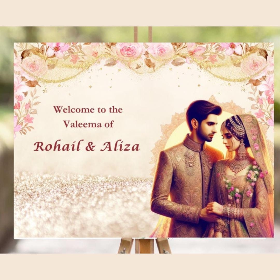 2 Designs Included Pakistani Indian Wedding Signs Muslim Valeema Walima ...