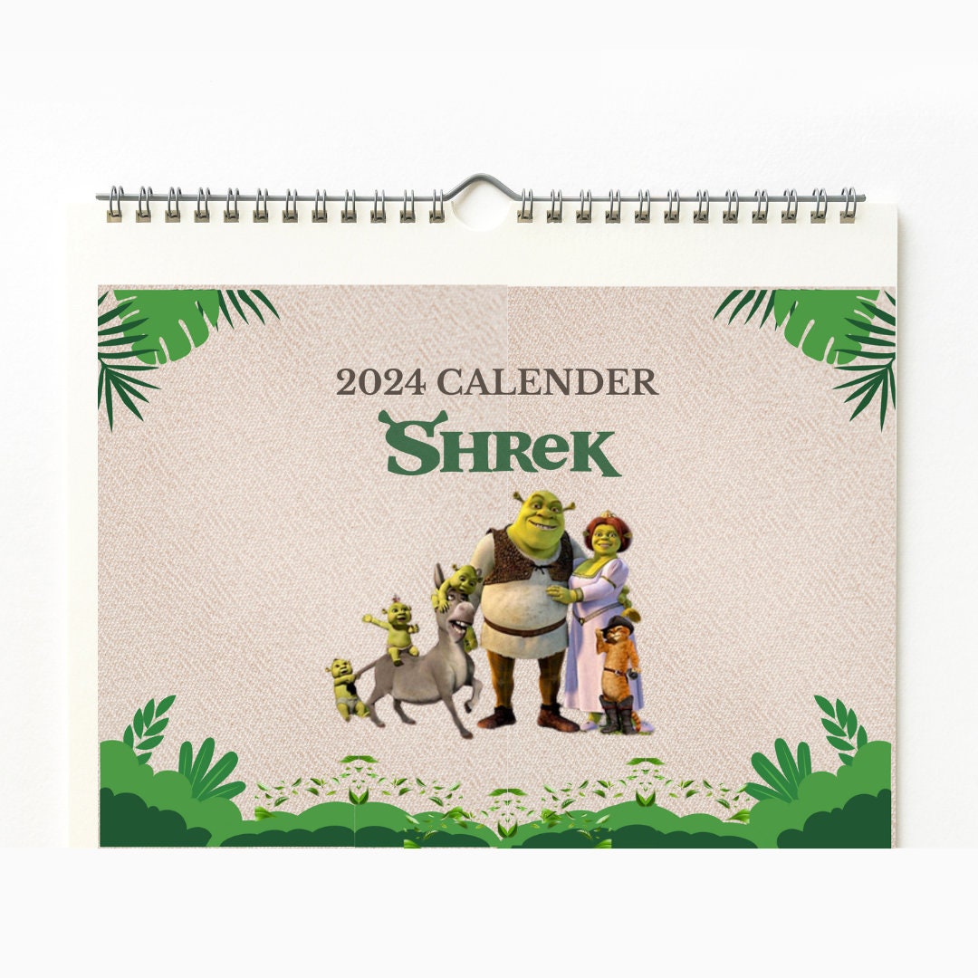 2024 Monthly Wall Calender Landscape 2024 Shrek Puss N Boots - Etsy