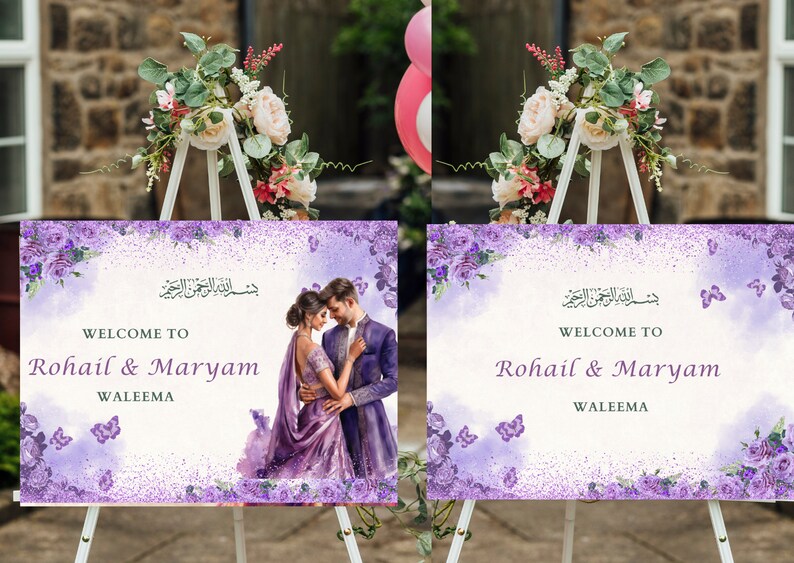 2 Template Includes Walima Wedding Signs as Muslim Walima Signs, Floral ...