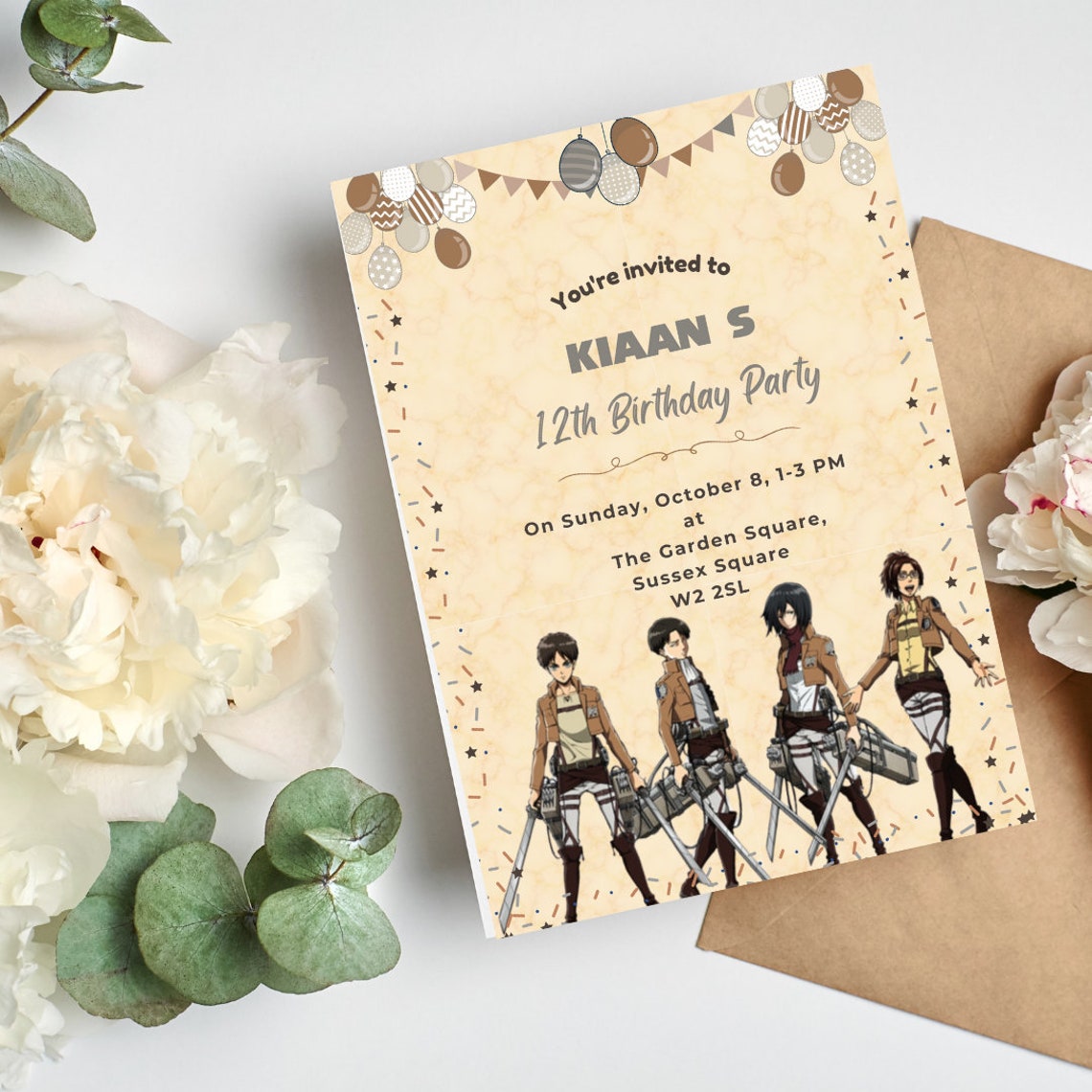 Editable Manga Anime Birthday Invitation | Printable Anime Birthday ...