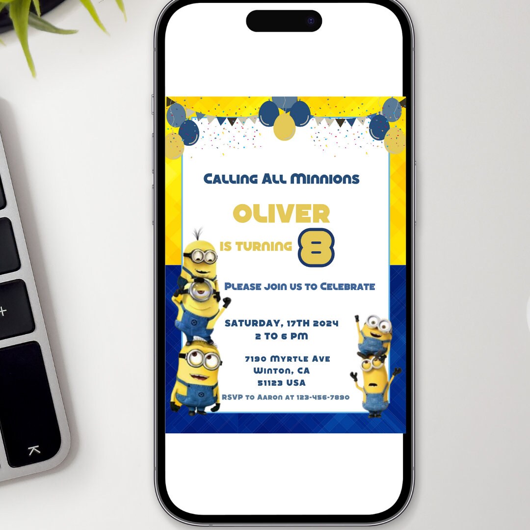 Editable Minion Birthday Invitation Template | Cute Minion Theme ...