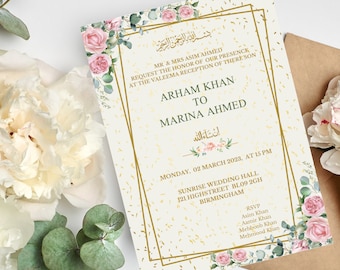 Buy Walima Invitation Muslim Wedding Invitation Valima Invitation ...