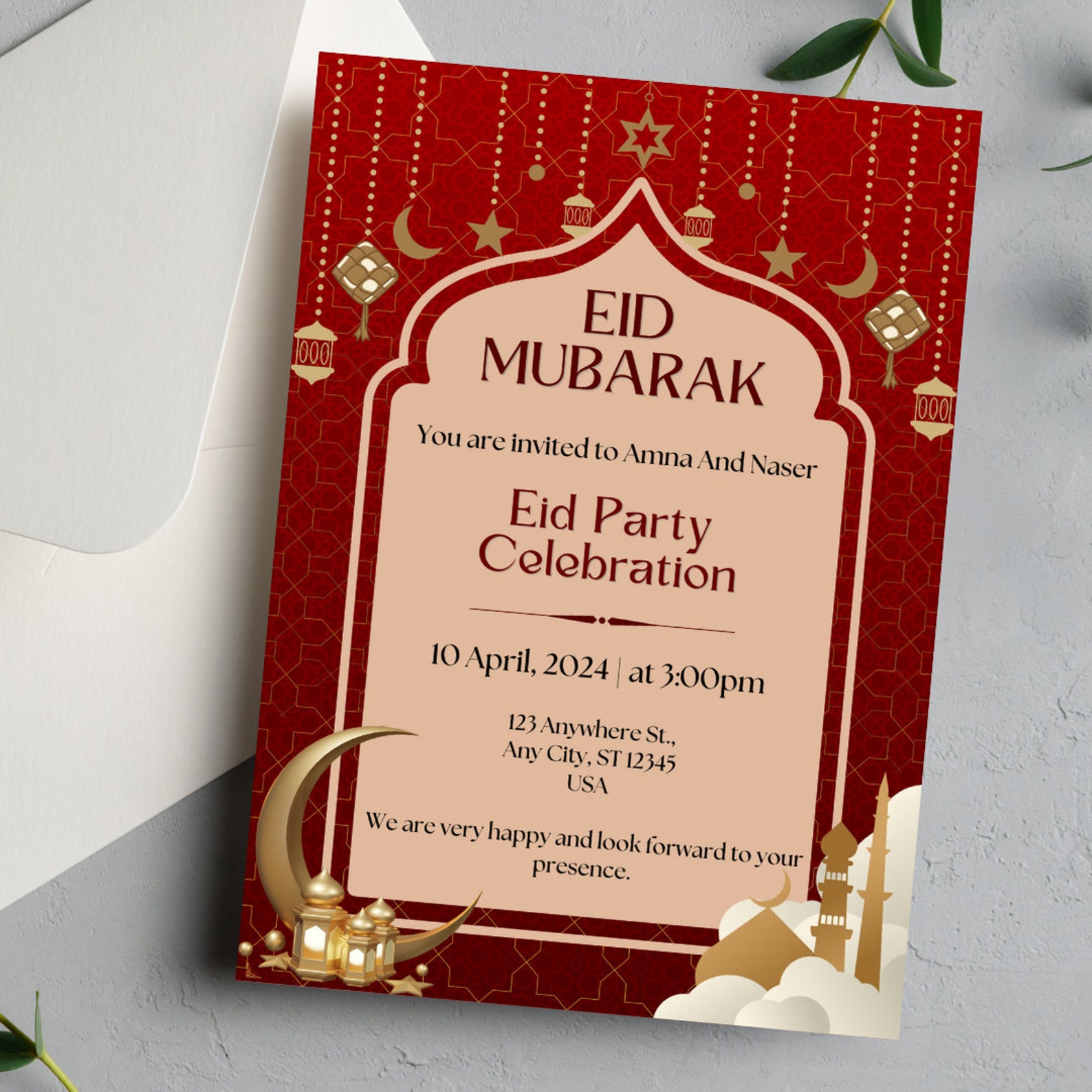 Eid UL Fitr Party Invitation | Eid Party Celebration Invite | Eid ...
