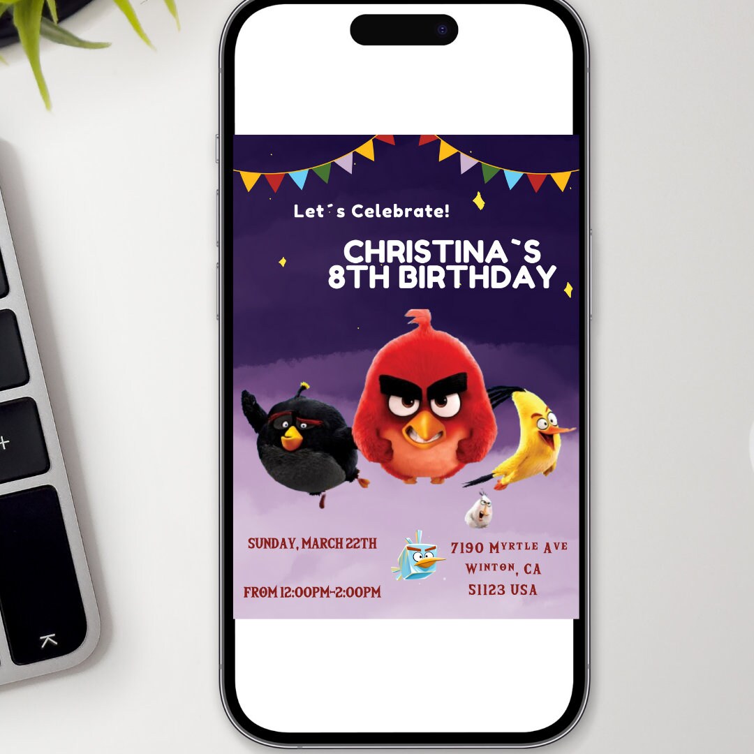 Editable Digital Angry Birds Birthday Invitation Print or Text - Etsy