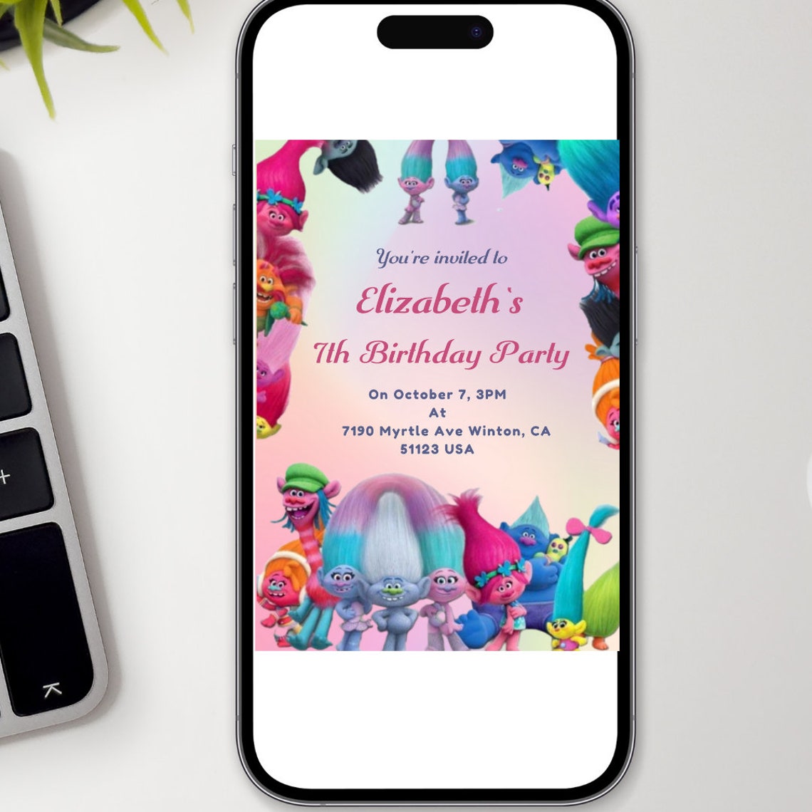 Craziest Party Birthday Invitation |trolls Printable Invitation ...