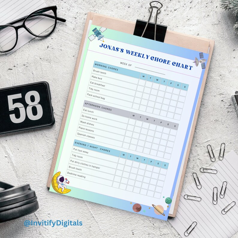Space Satellite Daily Routine Checklist, Responsibility Chart, to Do ...
