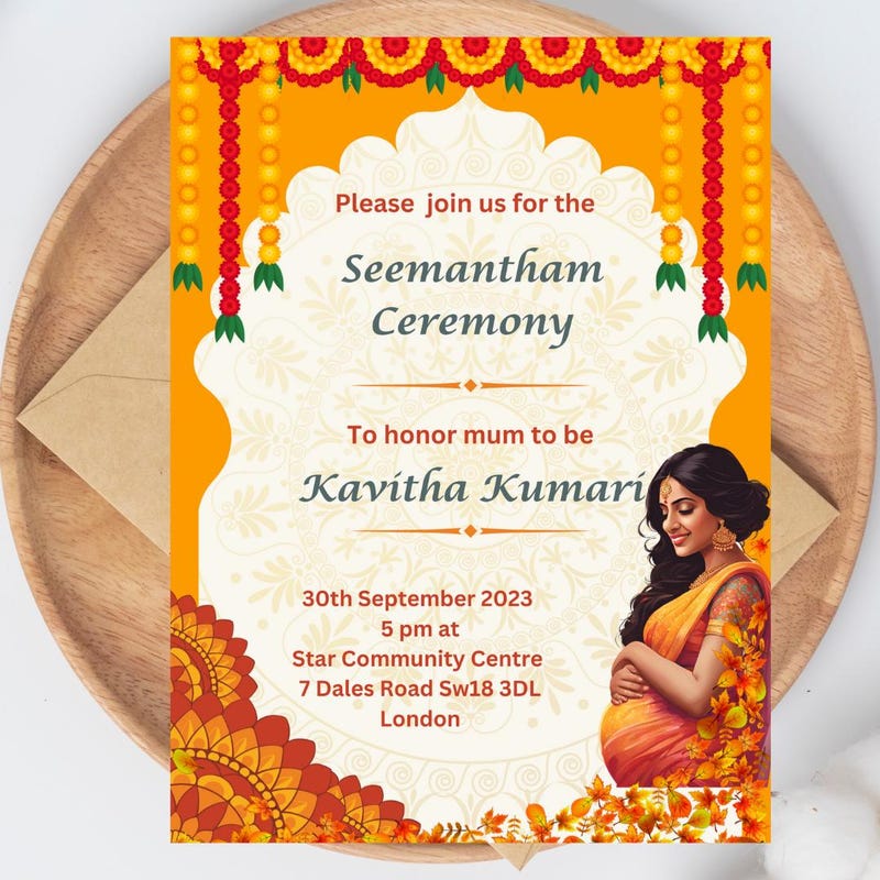 Seemantham Invitation - Etsy