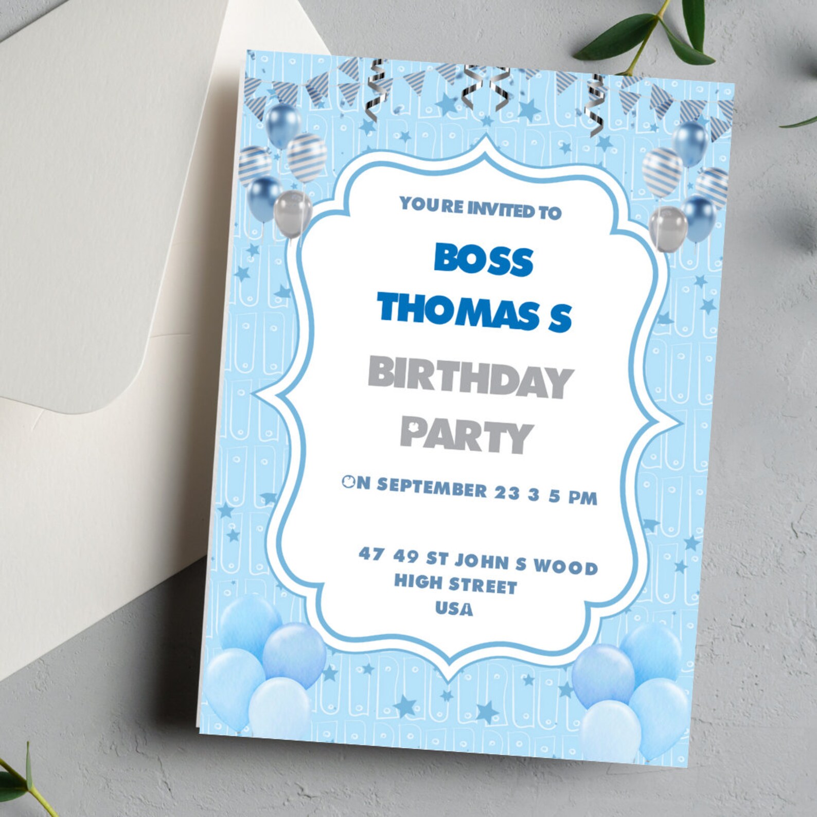 Editable Baby Boss Boy Birthday Invitation | Baby Party Invitation ...
