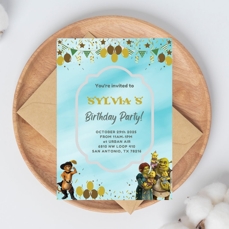 Printable Aqua Digital Invitation,funny Party Invite,funny Shreked ...