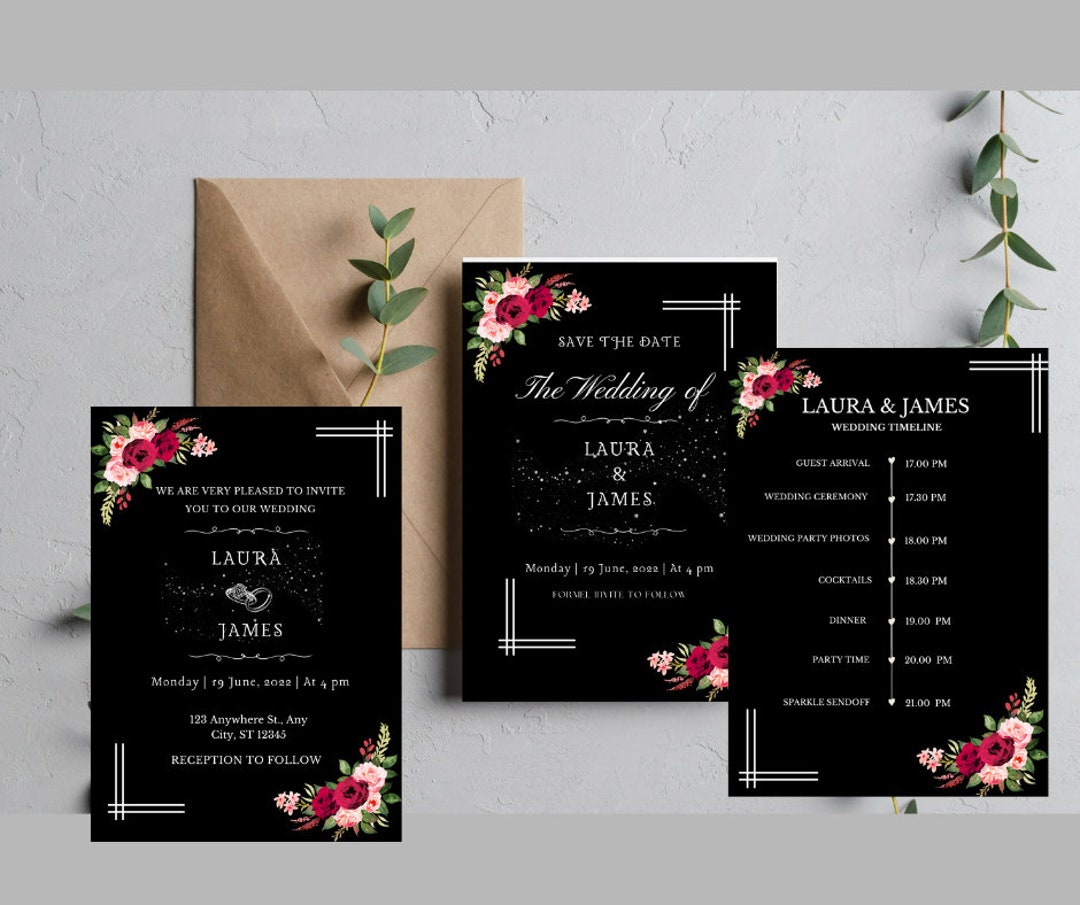 Editable Wedding Invitation Template Save the Date Mobile & Printable ...