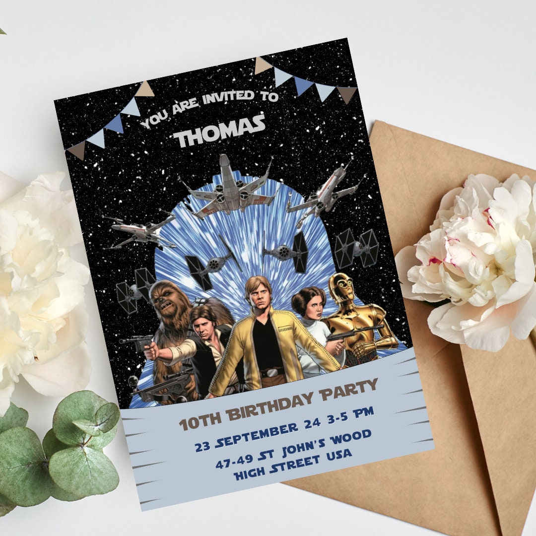 Editable Star War Birthday Invitation Template Printable Birthday Party ...