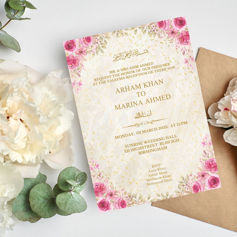 Instant Download Waleema Invitation | Muslim Wedding Invitation ...