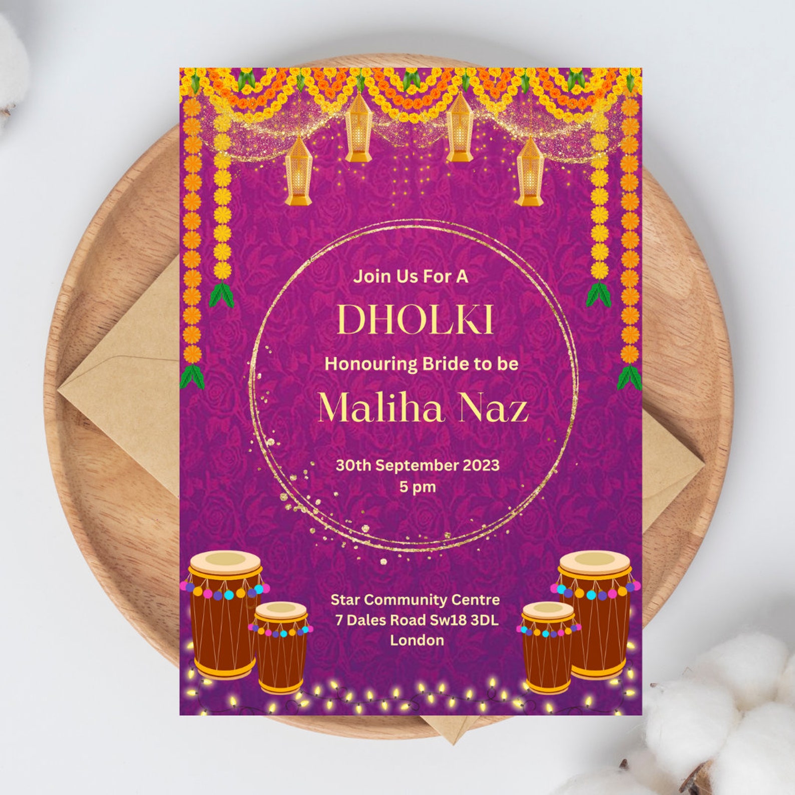 Printable Invites Digital Mehndi Invitations&dholki Invites, Mendhi ...