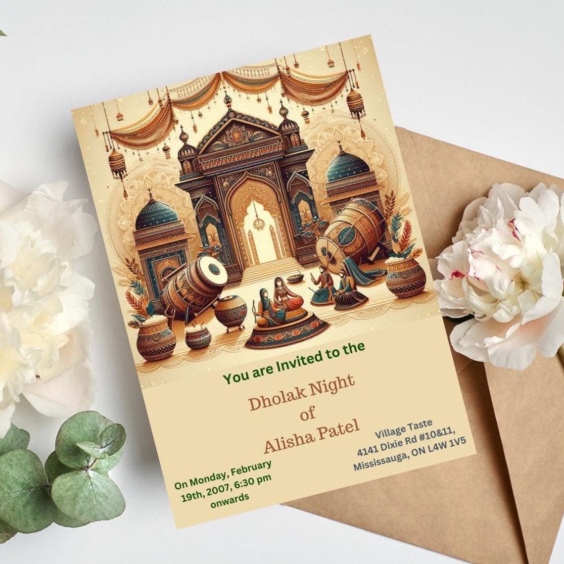 Printable Invites Digital Mehndi Invitations&dholki Invite, Mendhi Card ...