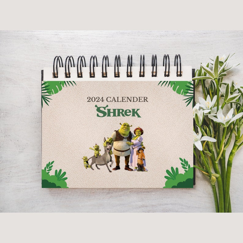 2024 Monthly Wall Calender Landscape 2024 Shrekede Monthly Wall Digital ...