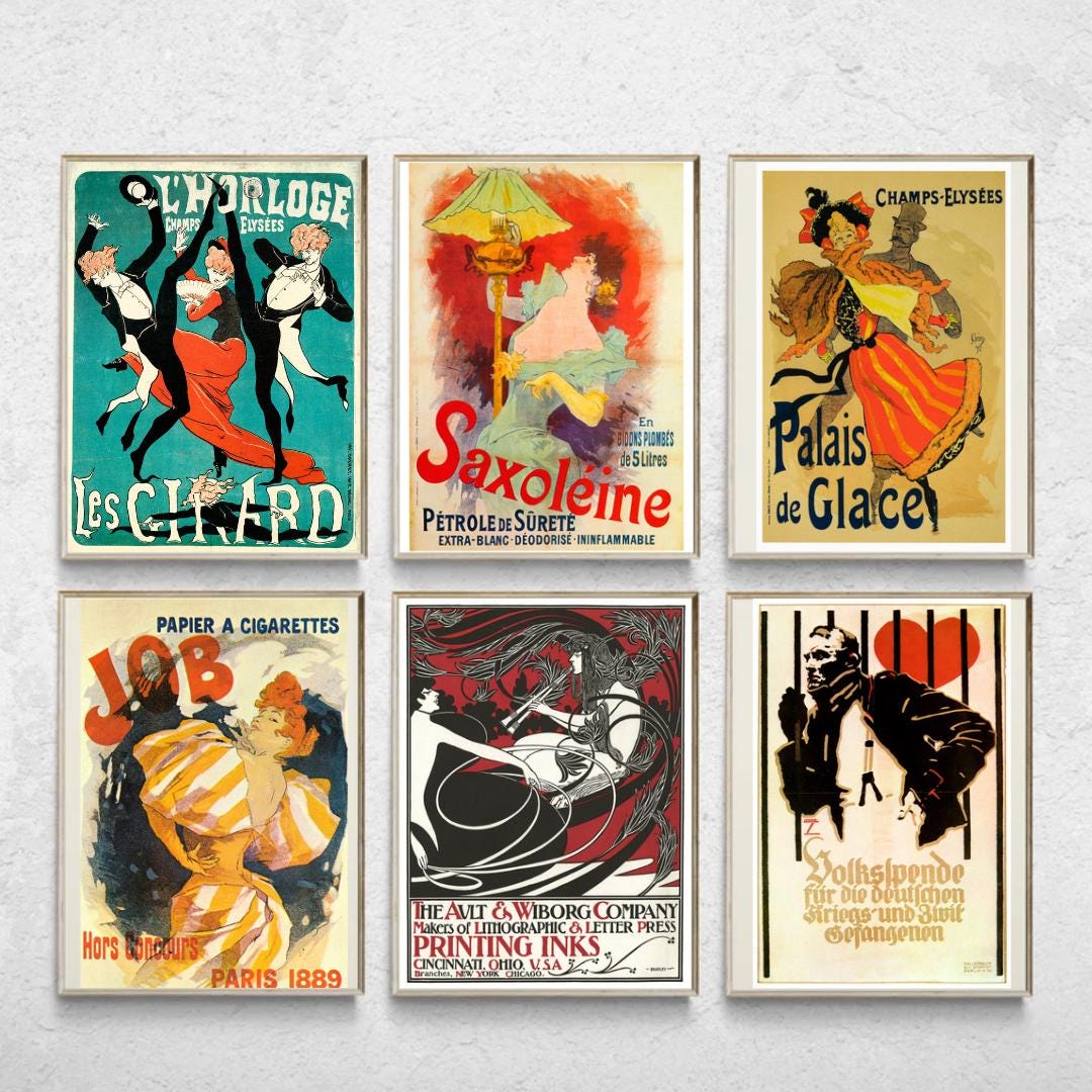 Vintage French Poster Digital Download Golden Age Art Instant Art Print ...
