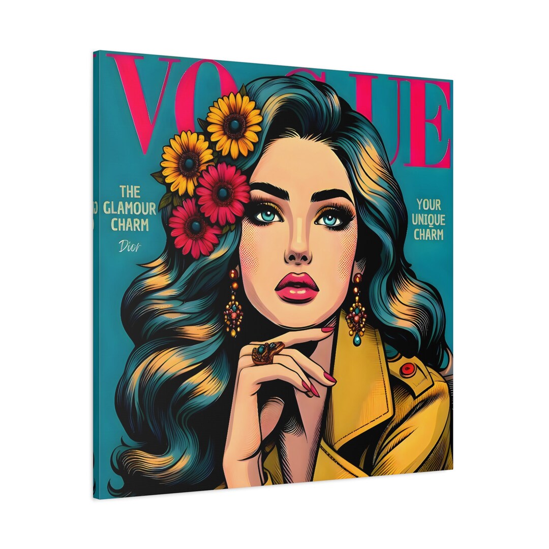 Vintage Style Canvas Fashion Magazine Art, Retro Wall Decor, Unique Art ...