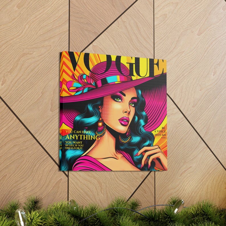 Vogue Canvas, Vogue Magazine Cover, Fashion Wall Art Canvas, Vintage ...