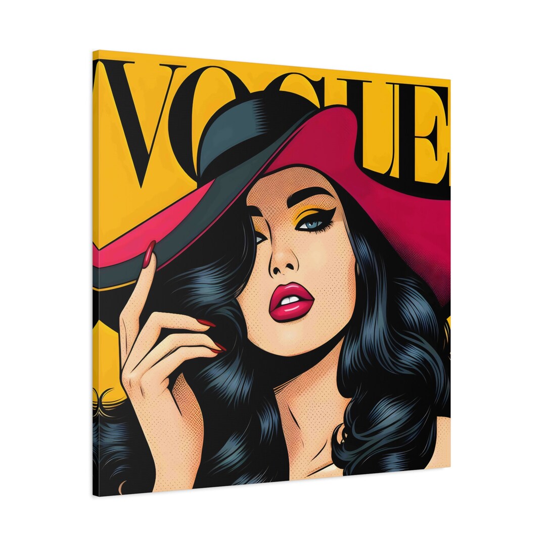Magazine Cover Art Vintage Fashion Decor Fashion Magazine Canvas ...