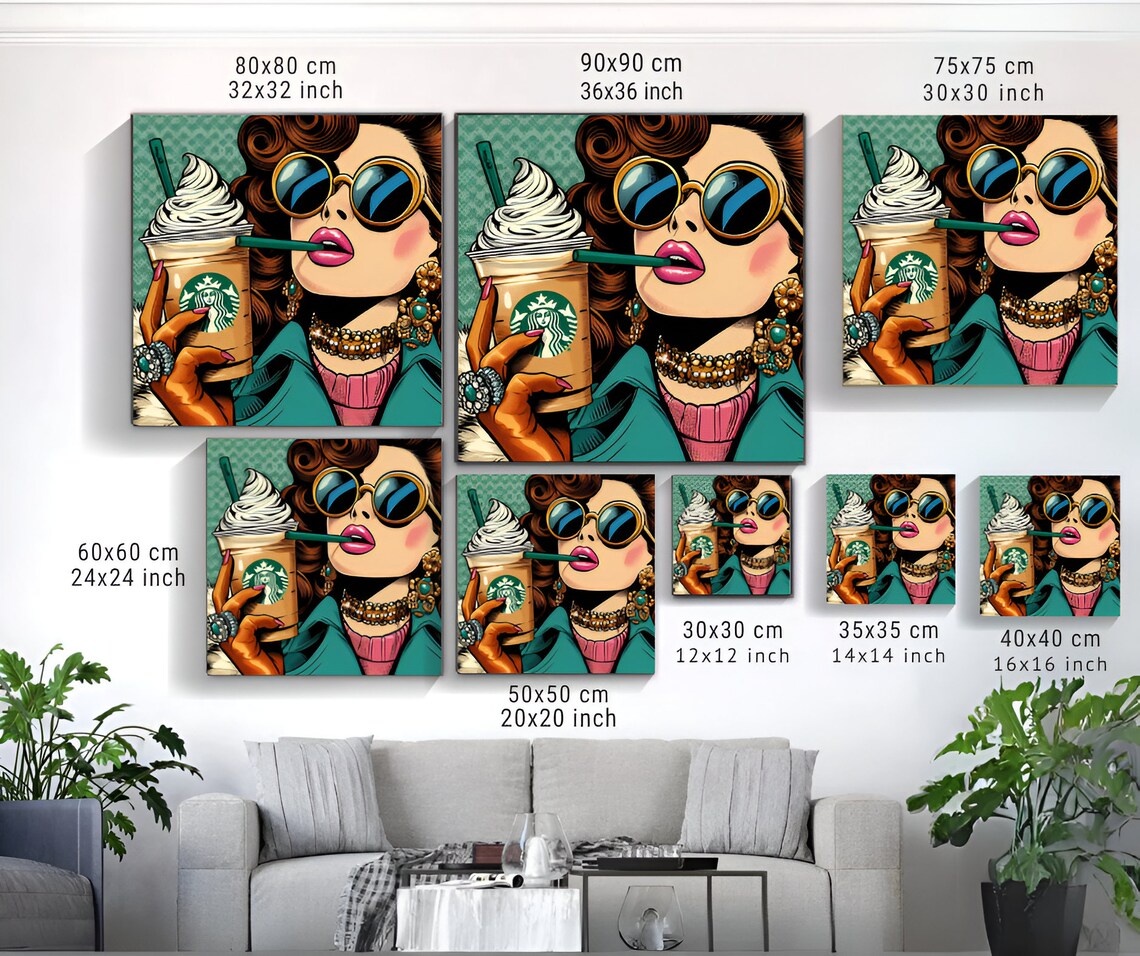Starbucks Coffee Fashion Wall Decor Cafe Decor Fashion Canvas Wall Art ...