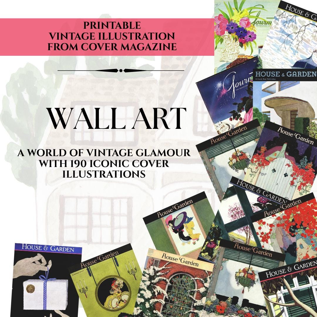 Vintage Fashion Magazine Cover Retro Art Print Old Wall Art ...