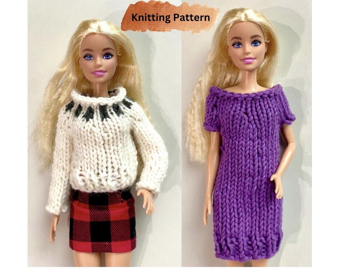 Knitting Pattern for Fashion Doll Basic Seamless Short-sleeve/long ...