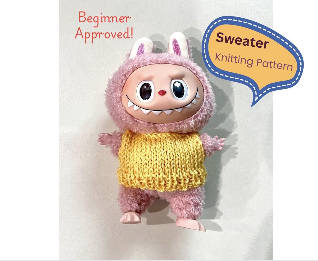 Digital Download: Sweater Knitting Pattern for 17 Cm Labubu Doll ...