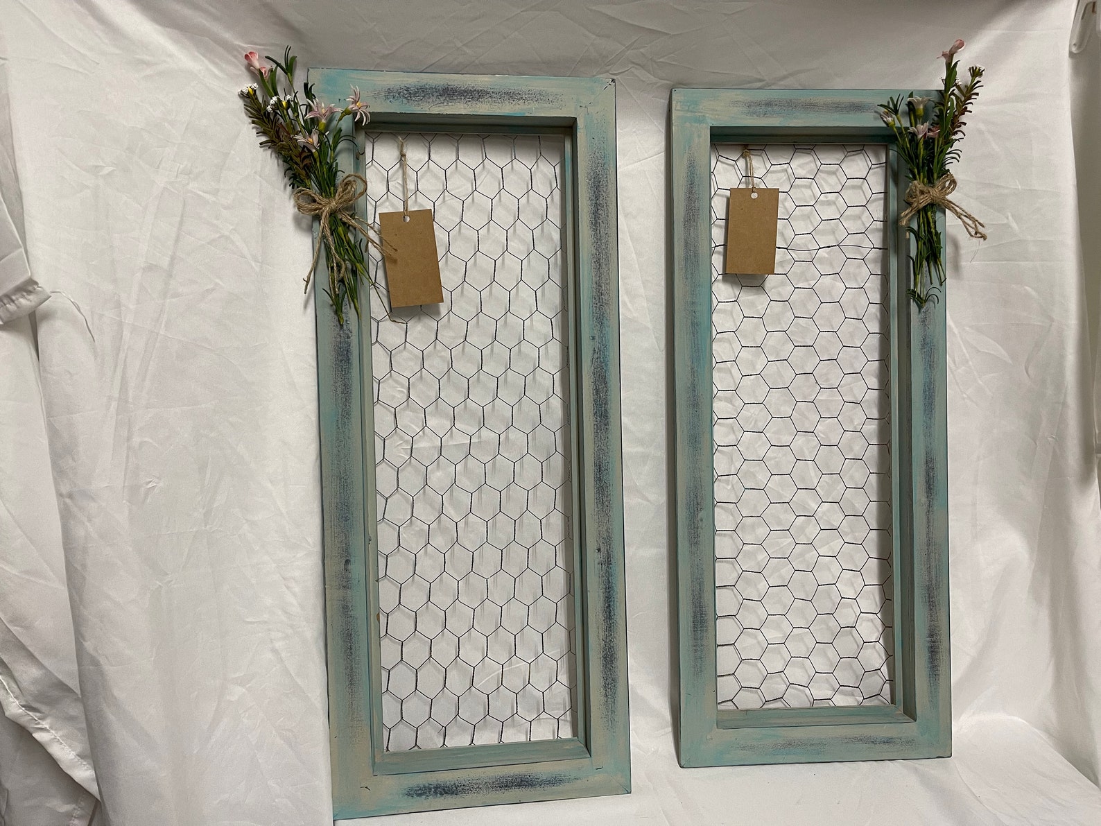 Rustic Farmhouse Decor Frame W/chickenwire - Etsy