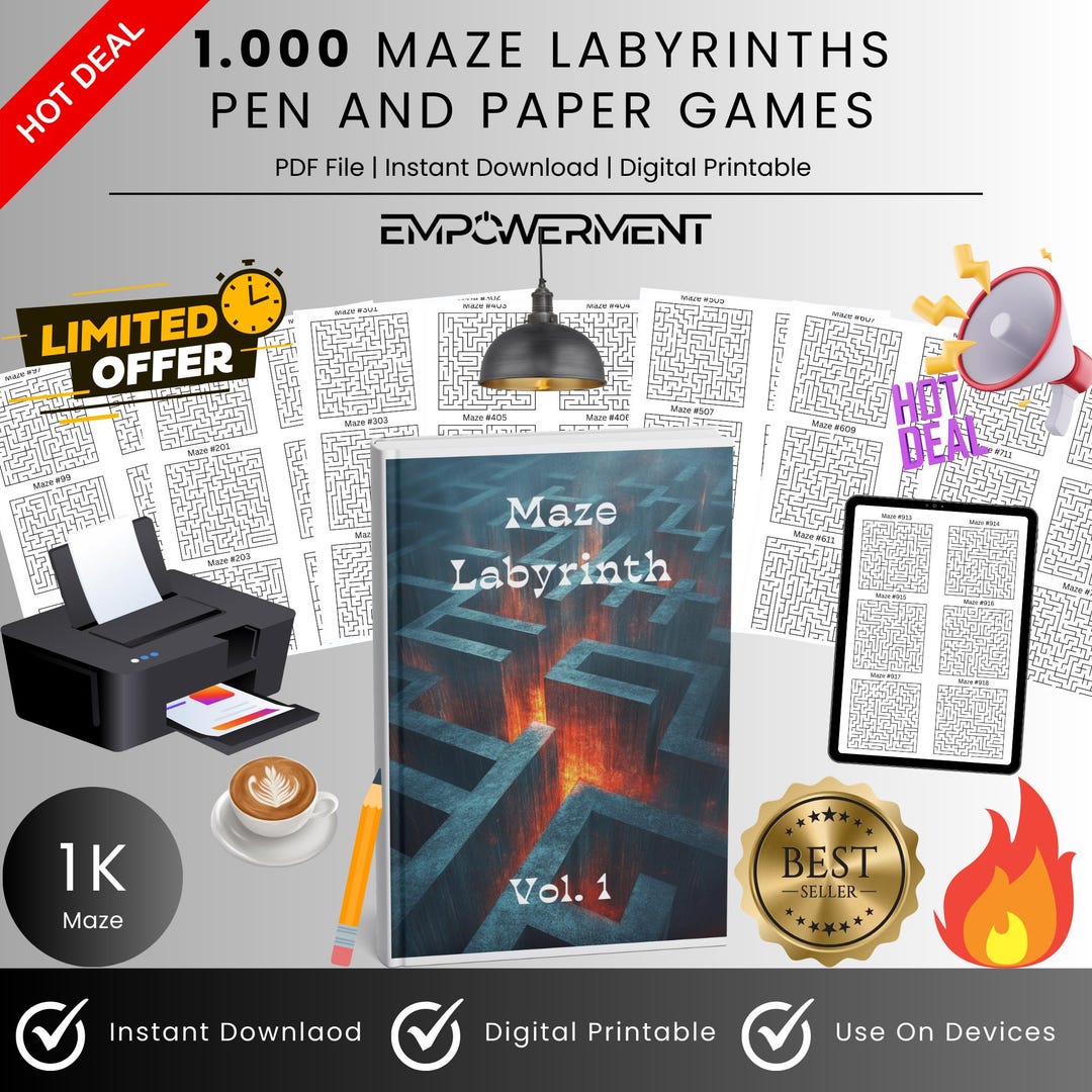 Mazes Digital Printable Pages Digital Download Maze Book for Kids and ...