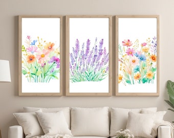 Watercolor Wildflower Wall Art, Wildflower Set of 6 Wall Art, Wild ...