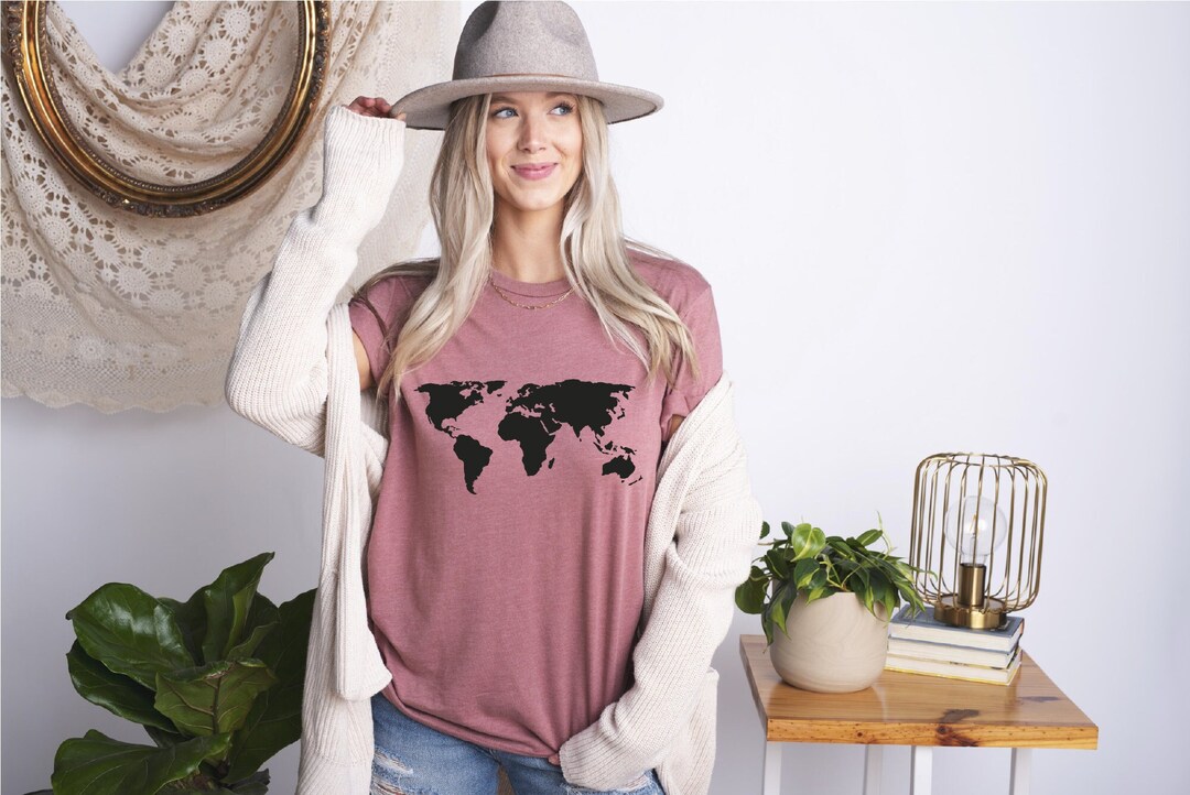 World Map Shirt, Travel Shirt, Traveler Gift, Travel Lover, Geography ...