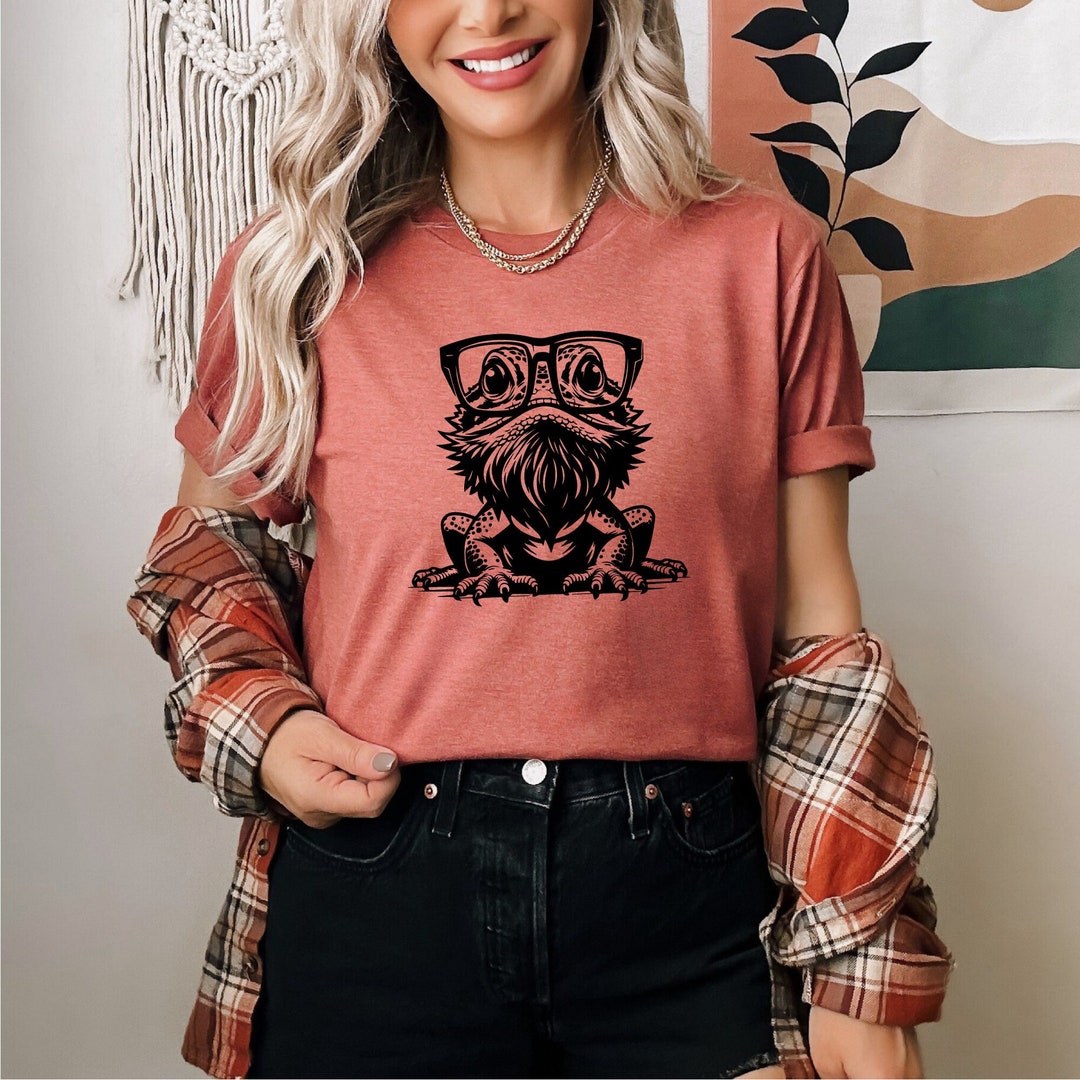 Nerdy Glasses Gecko Shirt, Gecko Shirt, Leopard Gecko Shirt, Bearded ...