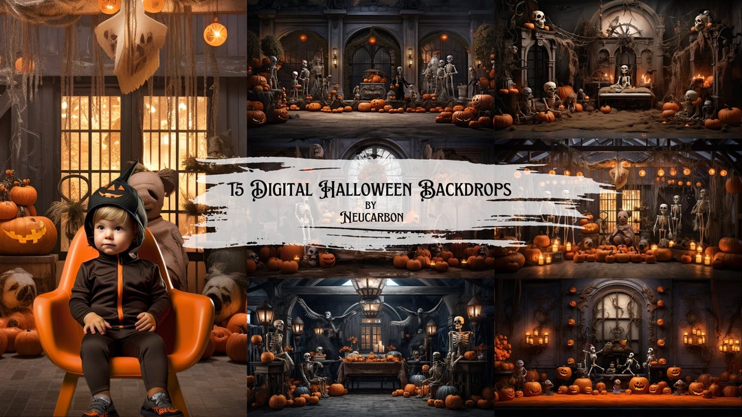 15 X Halloween Digital Backdrops - Etsy
