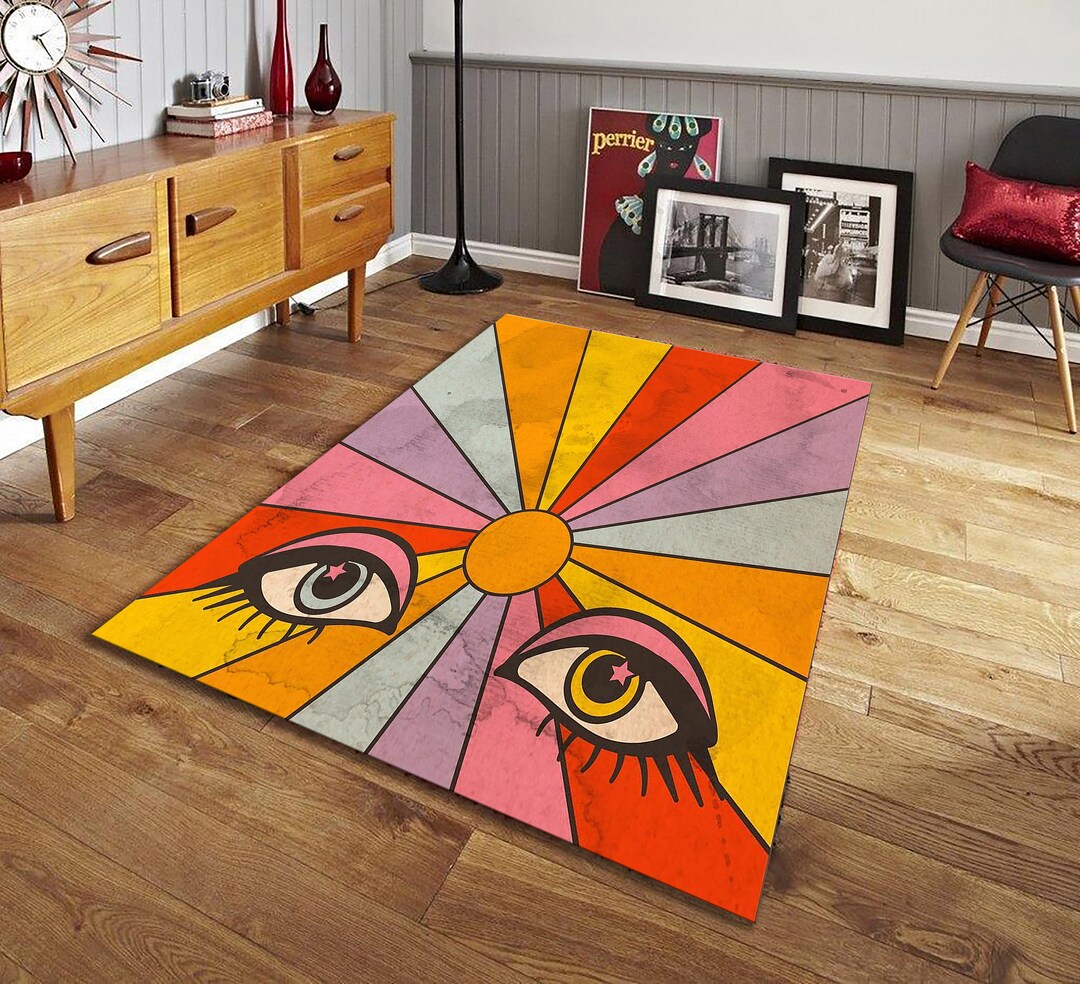 Psychedelic Rug Illusion Rug Rainbow Rug Trippy Carpet - Etsy