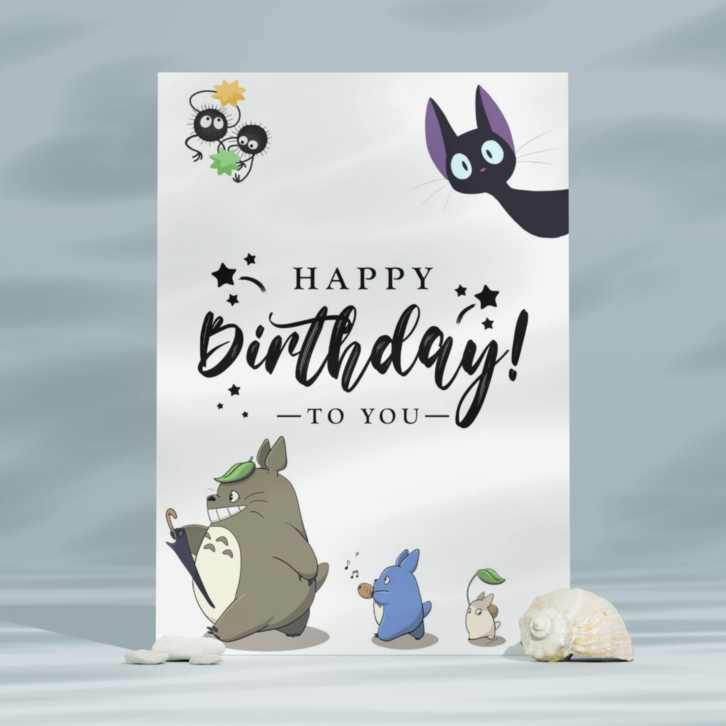 Ghibli Happy Birthday to You Card Printable, Totoro and Friends and ...