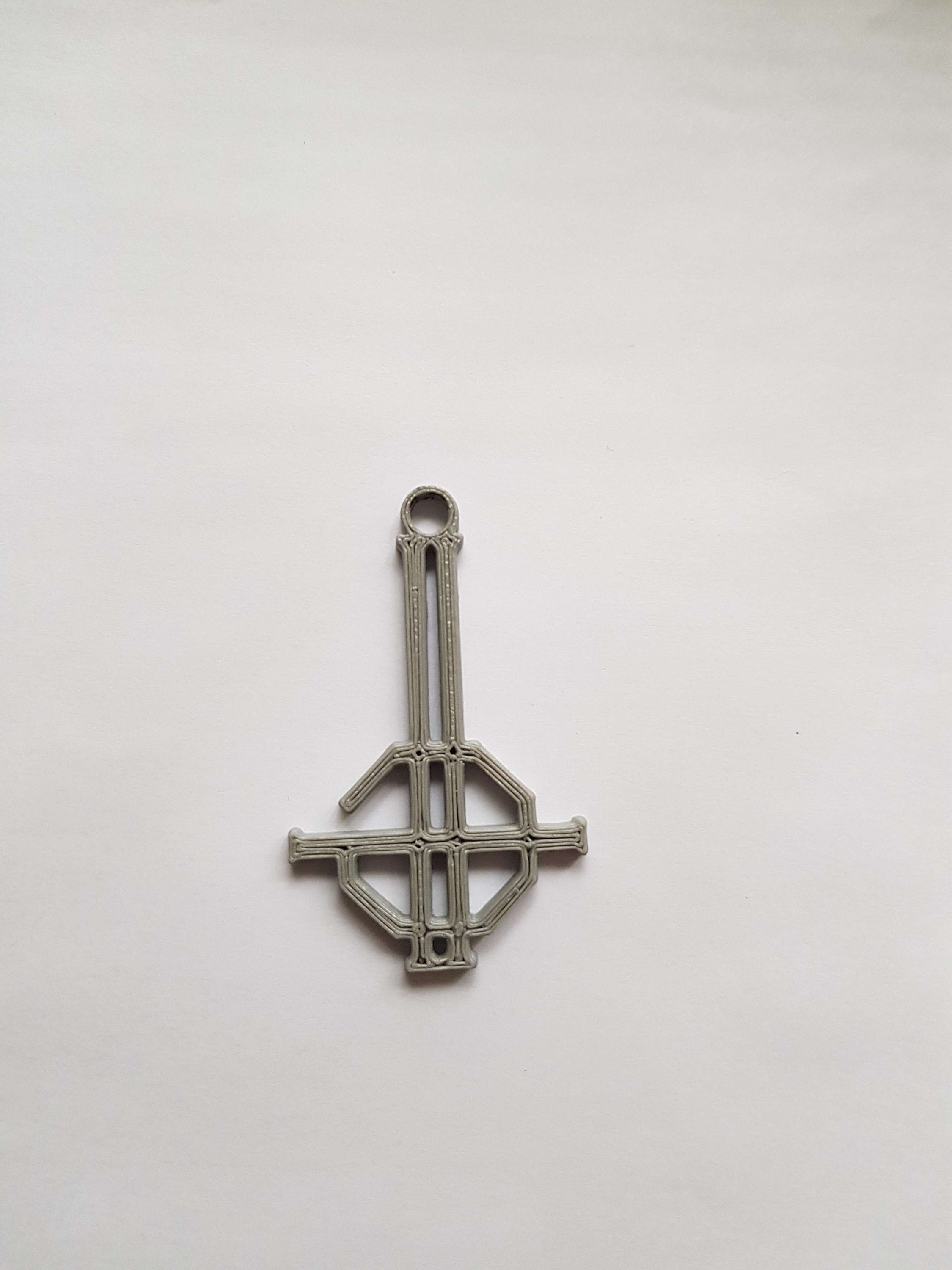 Ghost Band Logo Inverted Cross Crucifix Keyring Satanic Keyring Ghost ...
