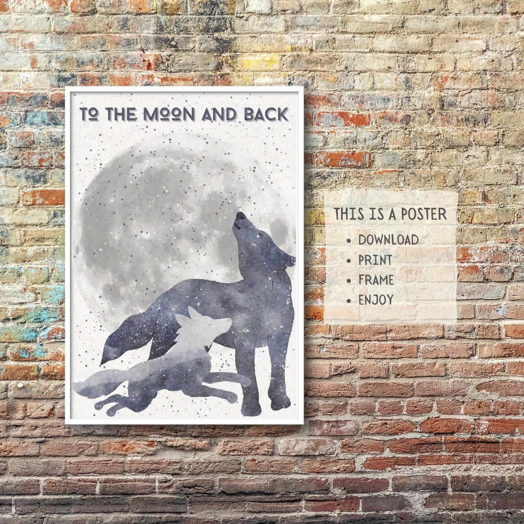 Wolfstar and Moon | Wall Art Quote Poster | Printable and Digital ...