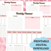 Pink Minimalist Weekly Planner/printable/digital Planner/pdf - Etsy